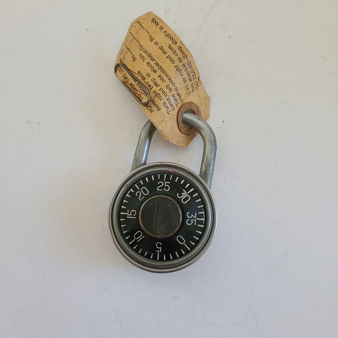 Vintage 1950's Combination Padlock Dudley Lock Corp - Etsy