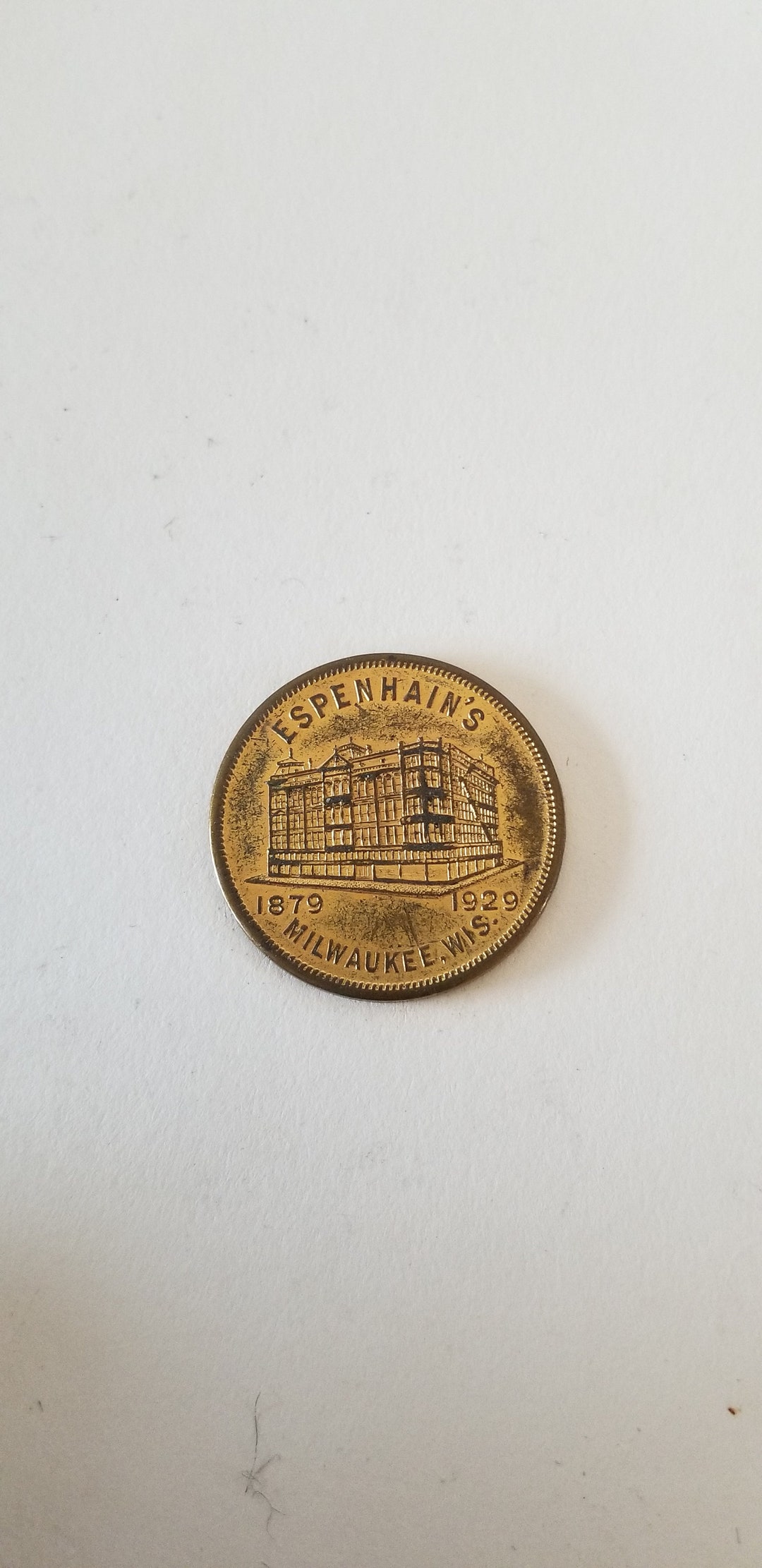 Vintage 1929 Good Luck Token From Espenhain's Dry Goods Store 50th ...
