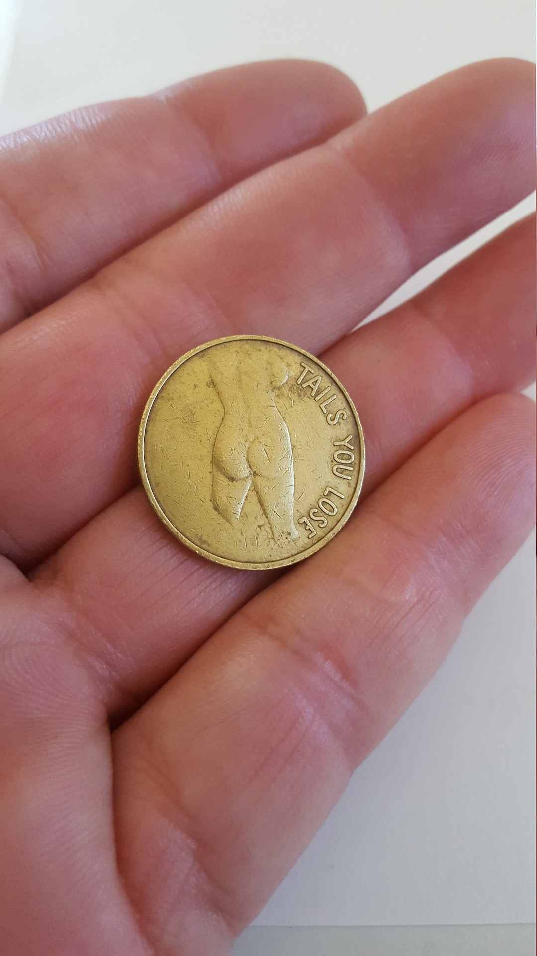 Vintage Heads I Win/tails You Lose Bar Game Coin, Topless on Heads Side ...