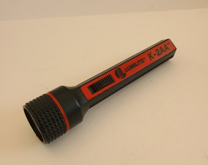 Vintage Circa 1990s Lumilite K2AA Flashlight, Black and Yellow Plastic ...