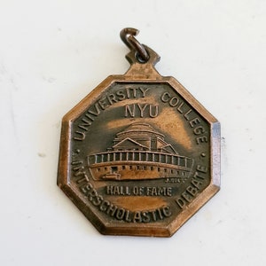 Vintage Circa 1950's Bronze Octagon Medal University College ...