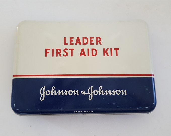 Vintage Circa 1950's Johnson & Johnson Leader First Aid Kit, Mostly ...