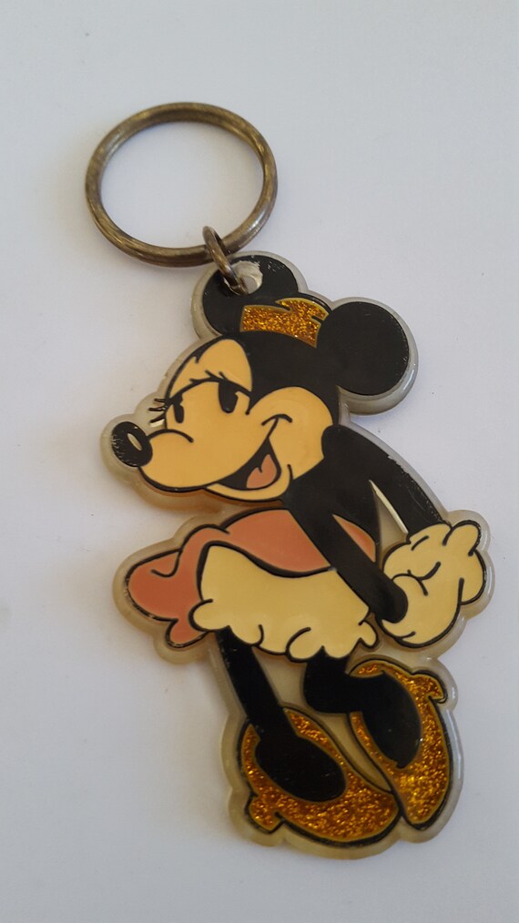 Vintage circa 1980's Minnie Mouse keychain molded pla… - Gem