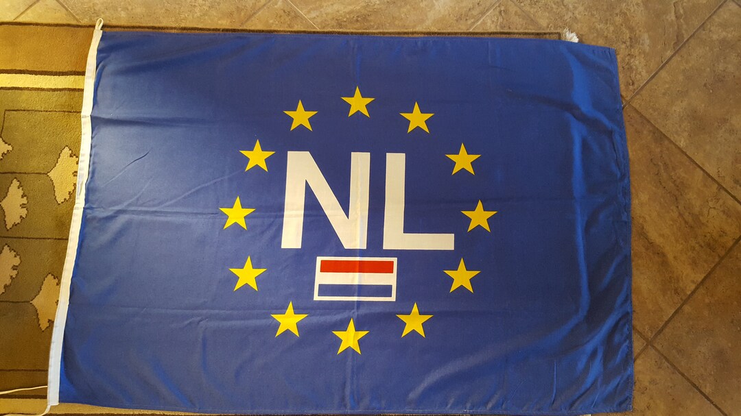 Vintage Early 1990's Netherlands EU Flag Measures 3x5 Made of Spun Poly ...