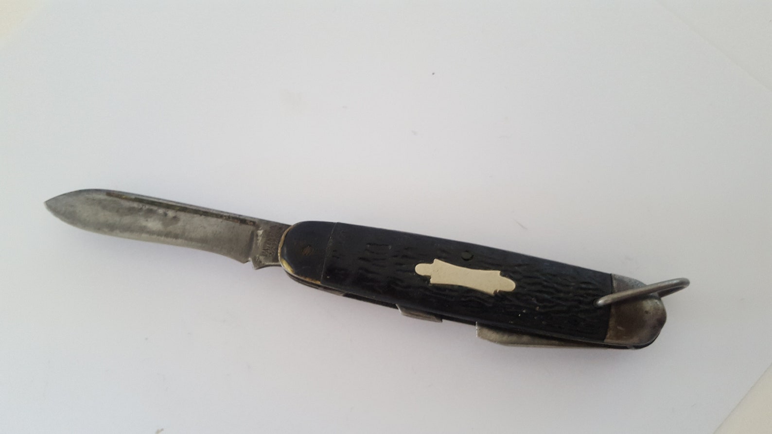 Vintage 1940's Utica Cutlery Inexpensive Camp Knife, Black Plastic ...