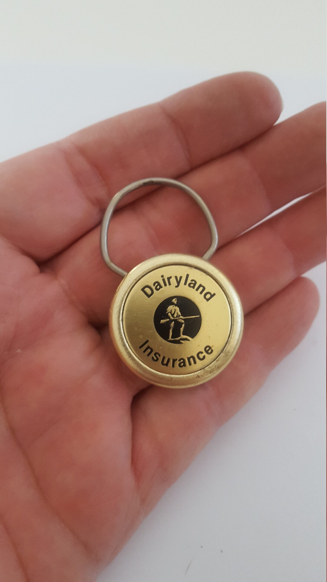 Vintage Circa 1970's Advertising Keychain Dairyland Insurance, Aluminum ...