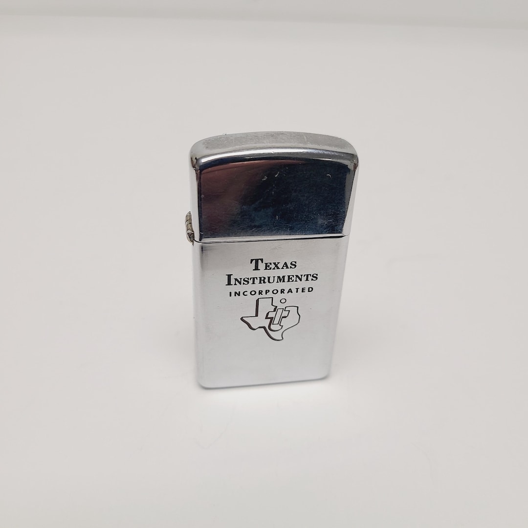 Vintage Zippo Slim Cigarette Lighter 1972 Date Code Texas Instruments ...