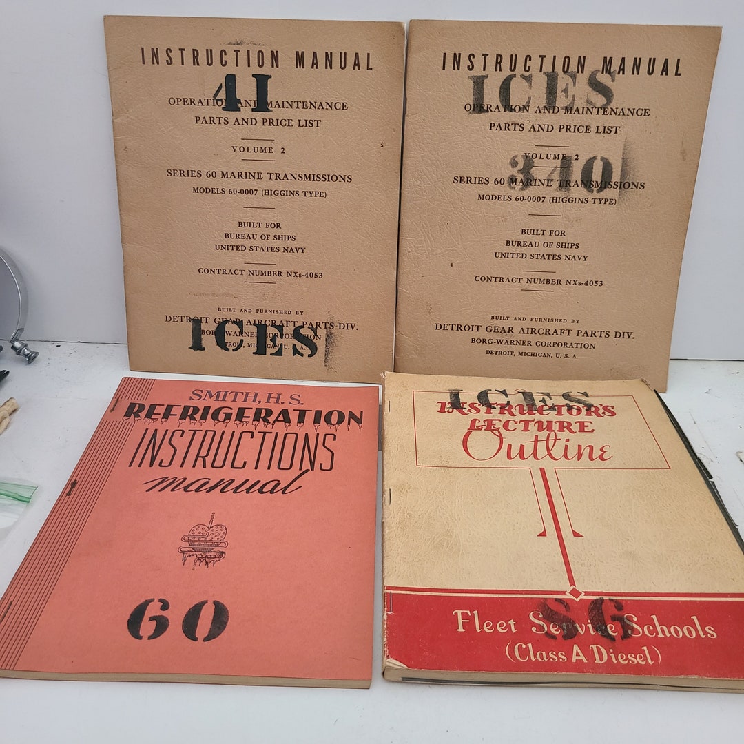 Vintage Lot of 4 Softcover WWII Era Training Manuals for Motor ...