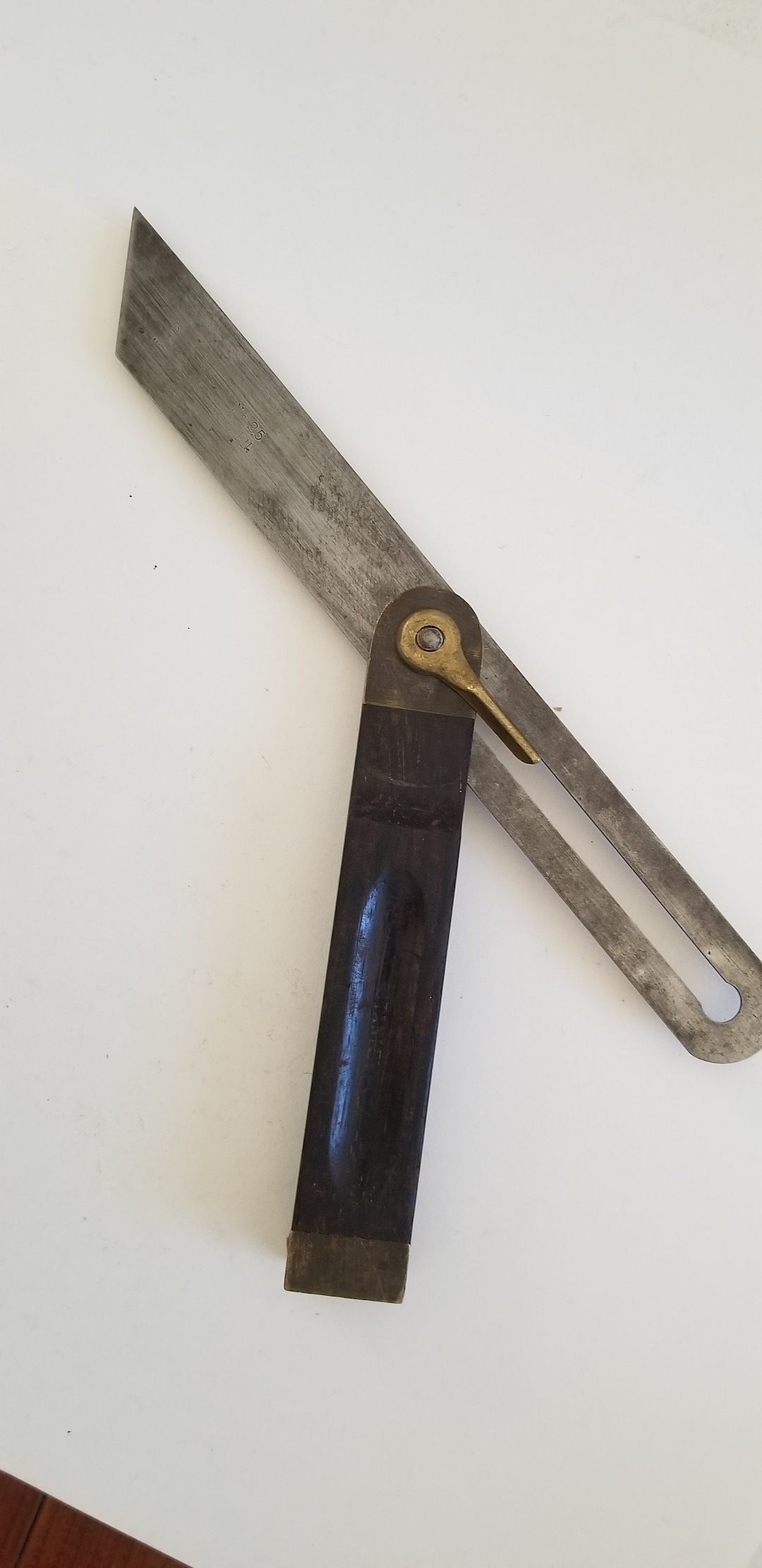 Antique Stanley Rule & Level Tools No. 25 10" Sliding T-bevel Type, Brass Fitting Locking Lever ...