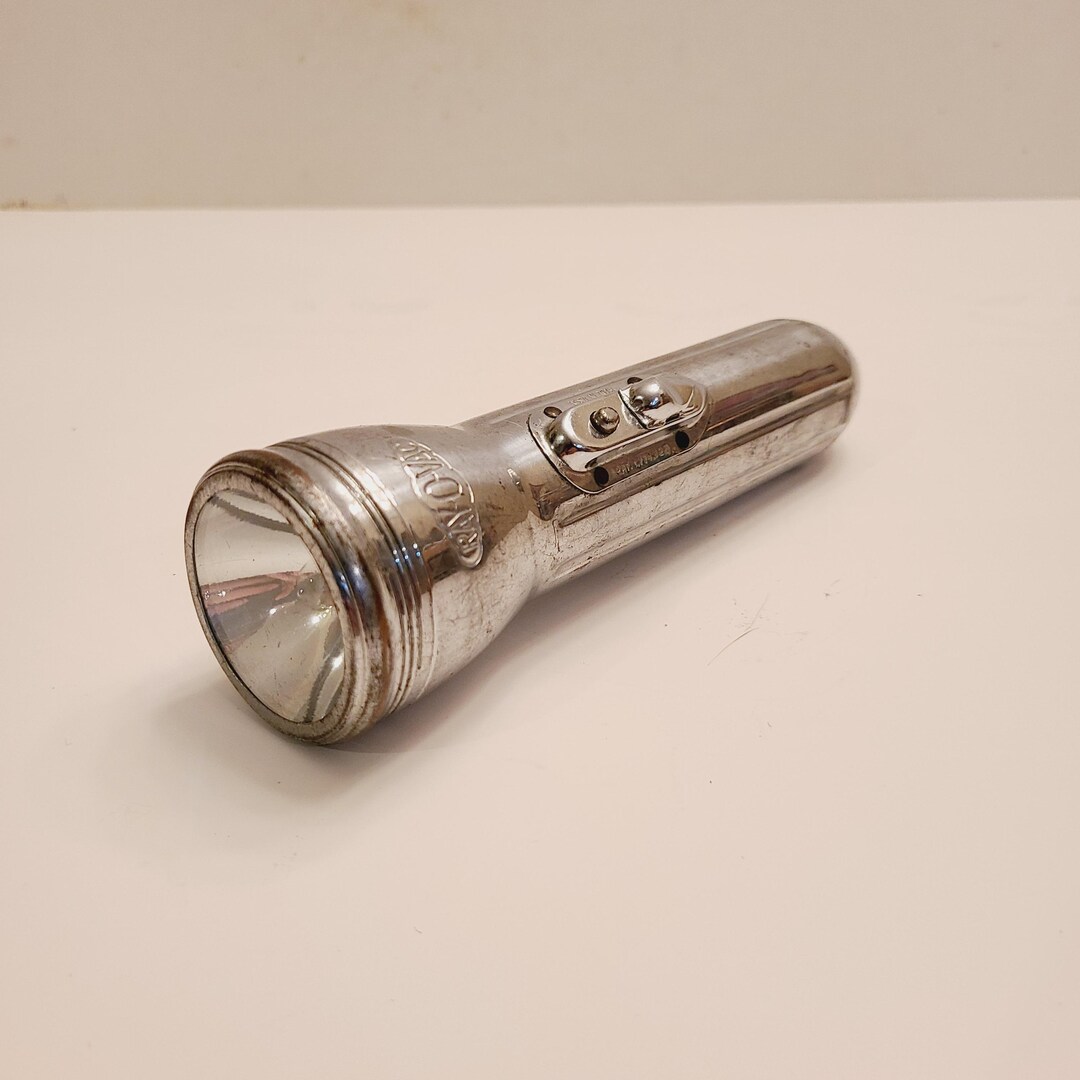 Vintage 1950s Ray-o-vac Flashlight: Chrome Finish, Cloud Logo - Etsy