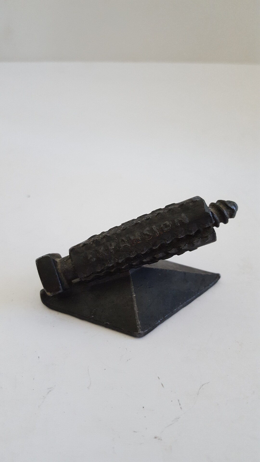 Antique 1908 Cast Iron Paperweight: Diamond Expansion Bolt Shield - Etsy
