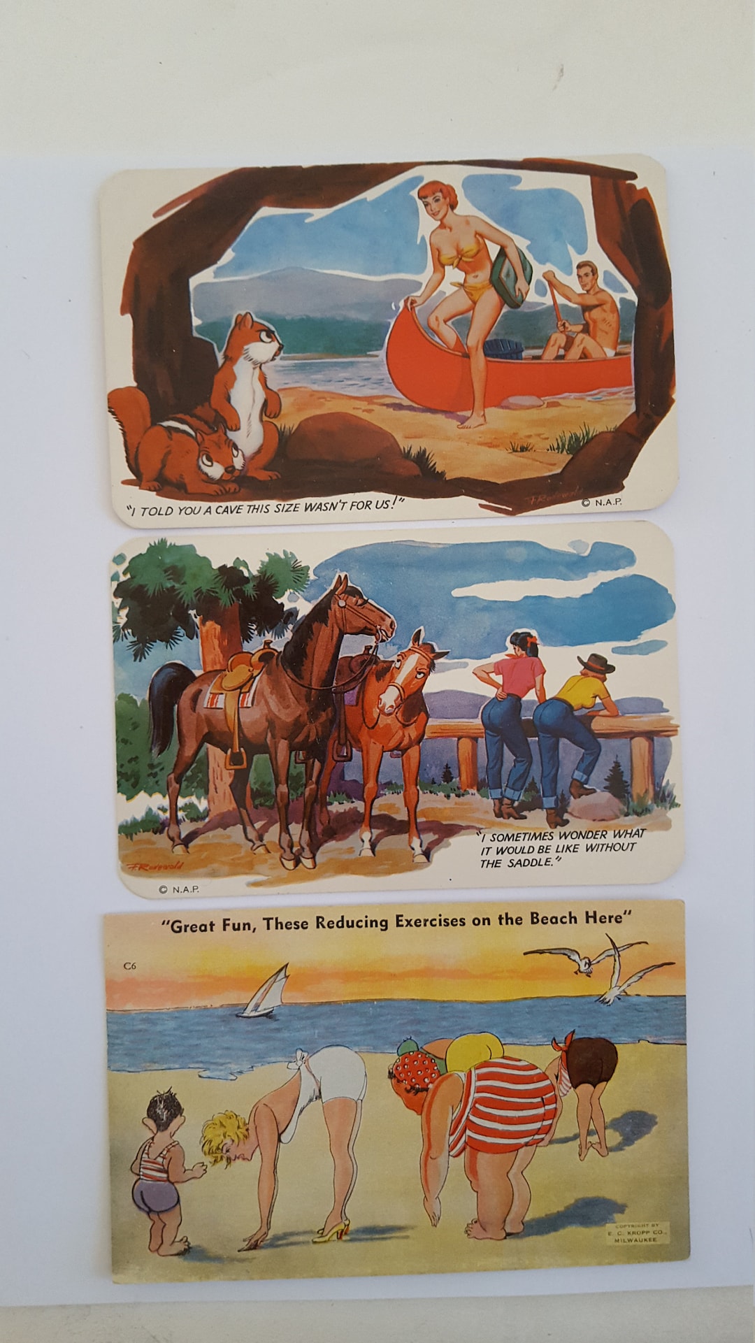 Vintage Fred Rodewald Postcards: 1940s-50s Novelty Pin-up Art (set of 3 ...