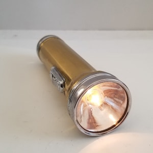 Vintage Circa 1950's Unmarked 2 D Cell Flashlight, Beautiful Brass ...
