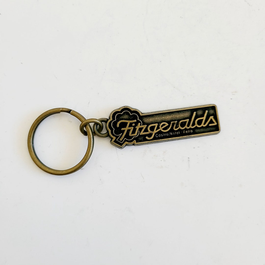 Vintage Circa 1980's Souvenir Keychain Fitzgeralds Reno Bronze Color ...