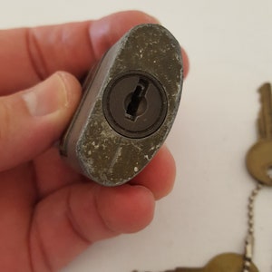 Vintage 1950's Zinc Cylinder Slaymaker Padlock, Original Pair of Brass ...