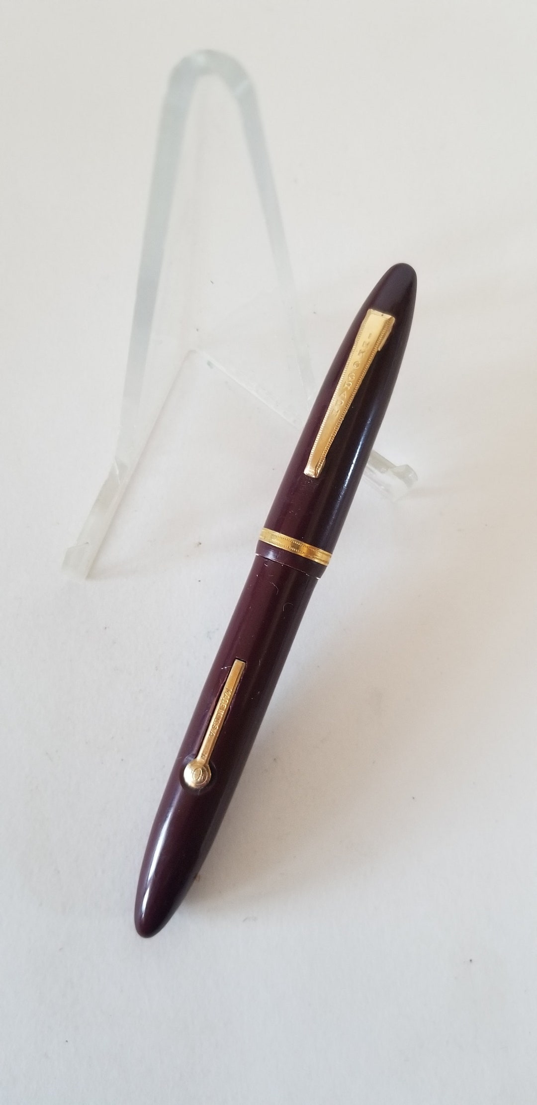 Vintage 1940's Inkograph Fountain Pen in Crimson Red With - Etsy