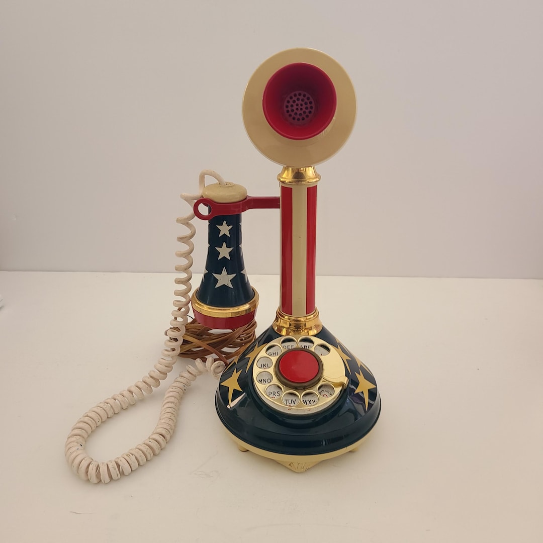 Vintage 1973 American Telecom Stars & Stripes Candlestick Telephone - Etsy
