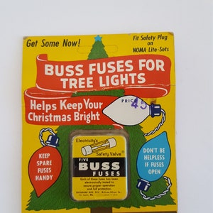 Vintage Early 1960's Buss Fuses for Tree Lights, Original Artwork on ...