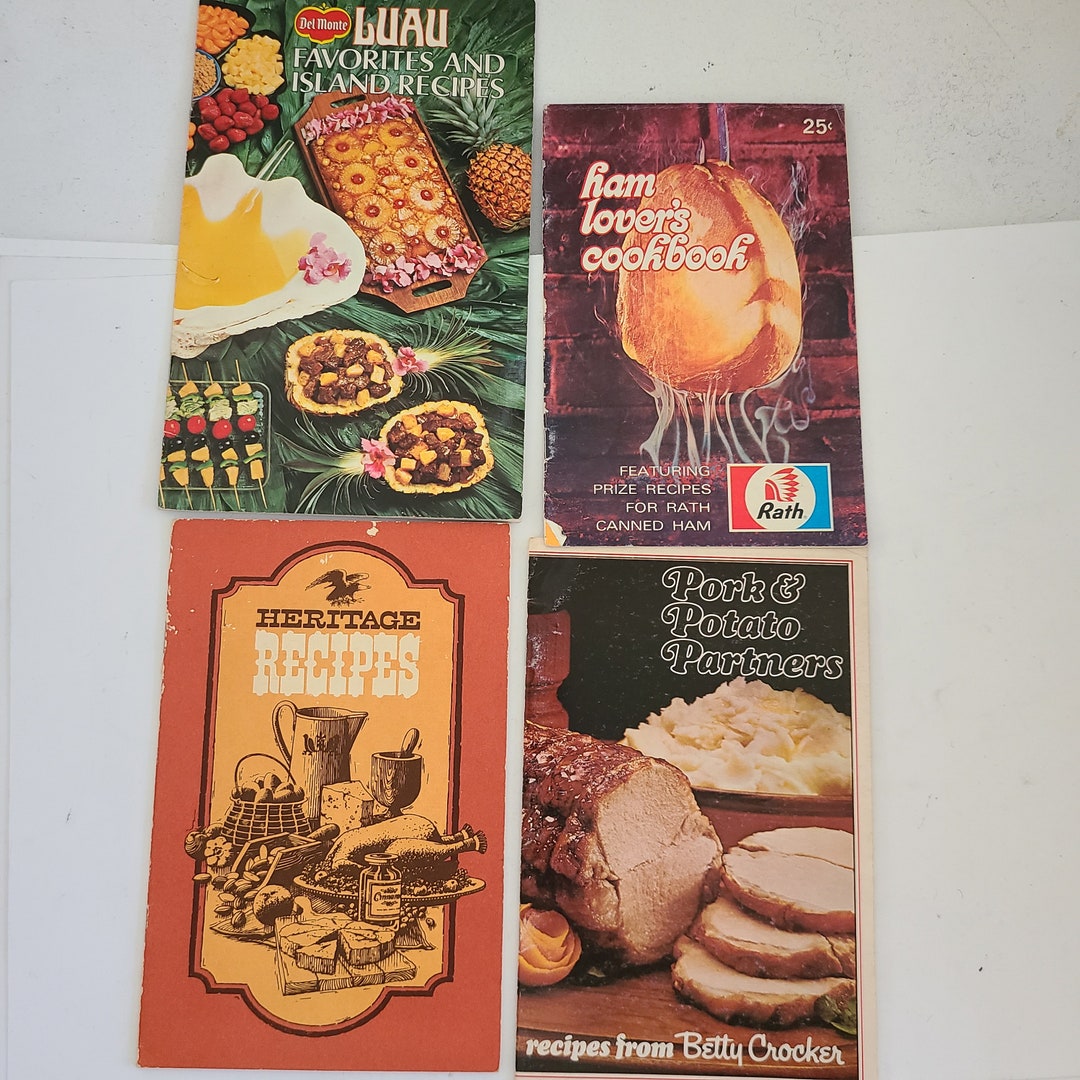 Vintage Lot of 4 Old Recipe and Cookbooks 1970's, Rath, Delmonte, Betty ...