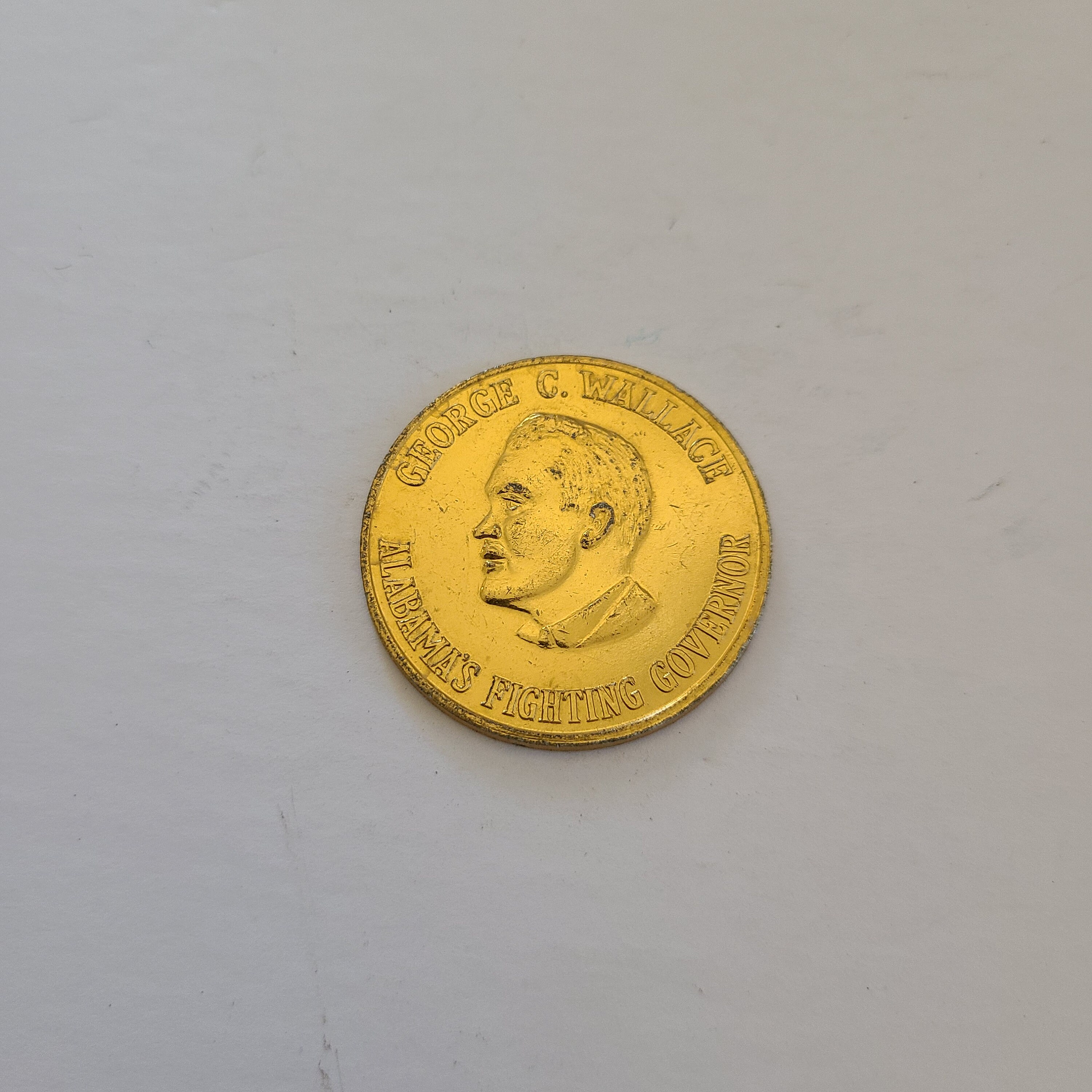 Vintage Circa 1972 Political Campaign Aluminum Token, George Wallace ...