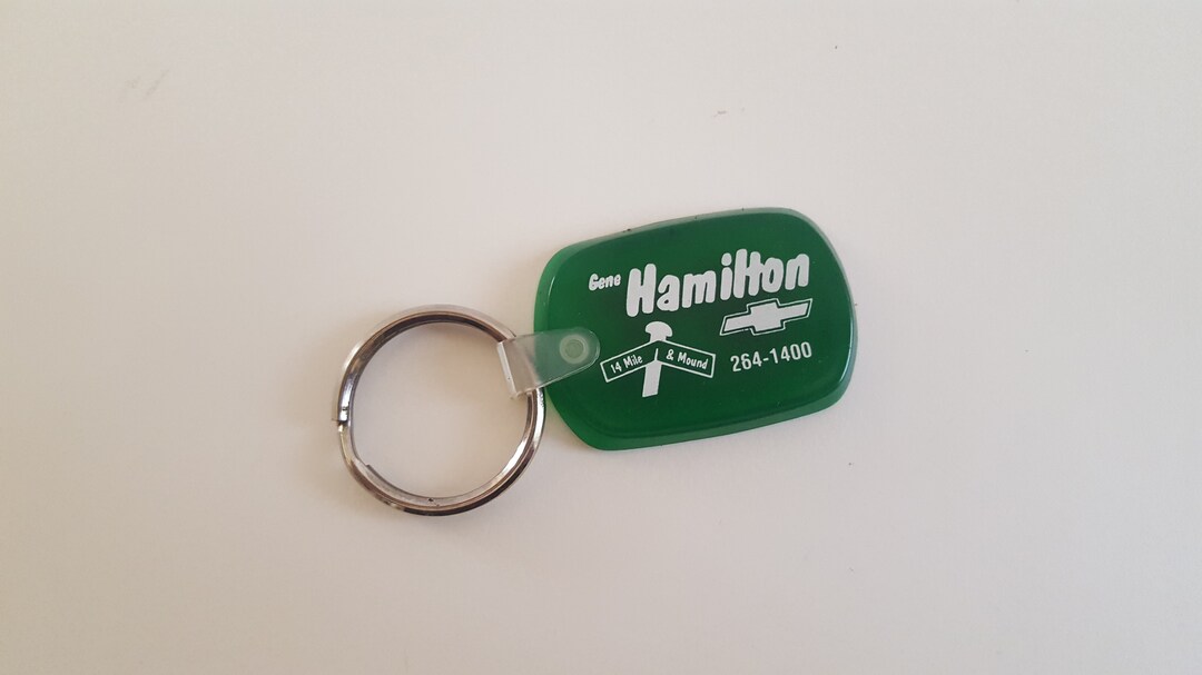 Vintage Circa 1970's Advertising Keychain Fob, Vinyl Green Gene ...