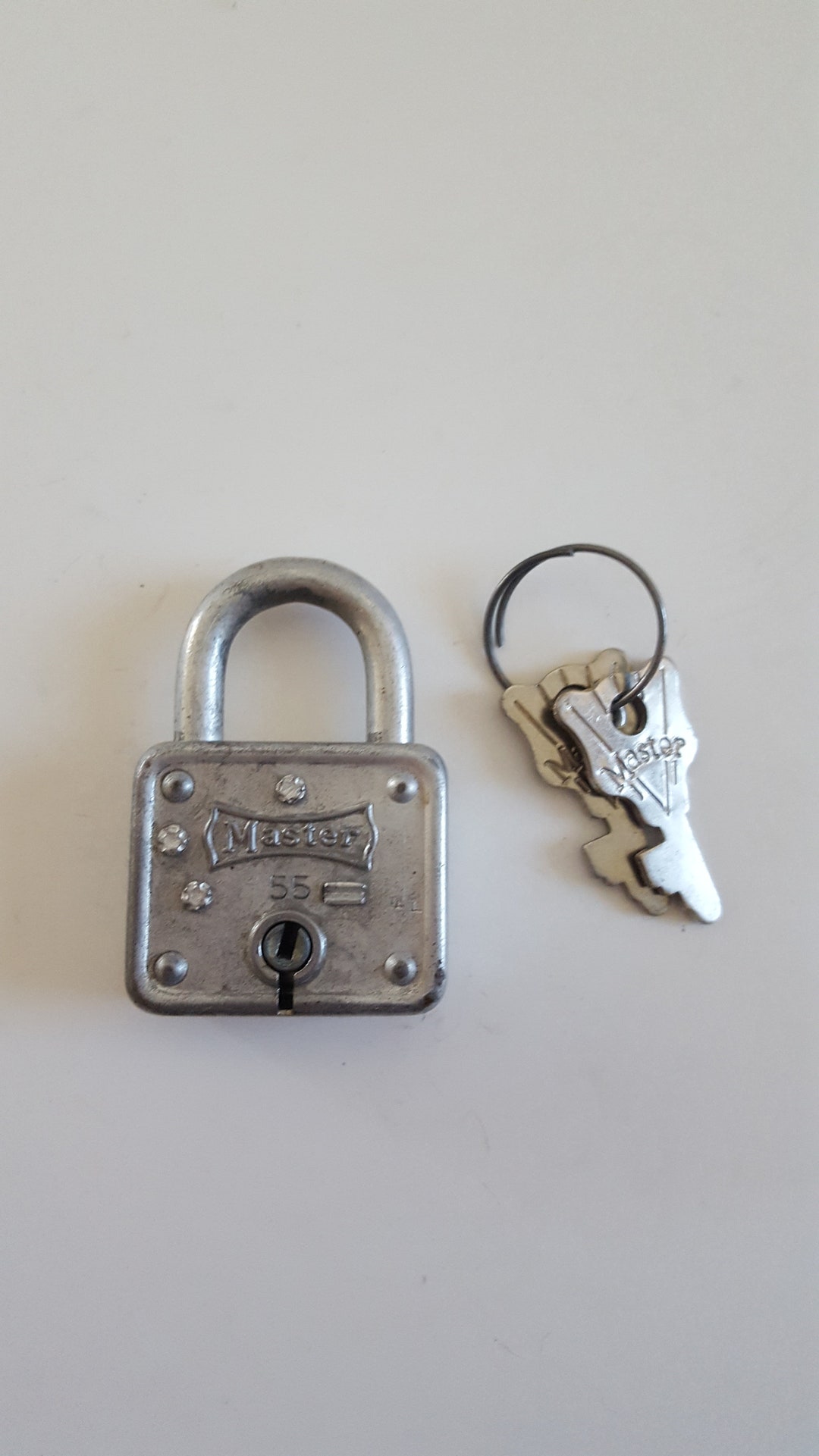 Vintage Master Lock Co No. 55 Light Duty Padlock, 2 Keys Probably Late ...