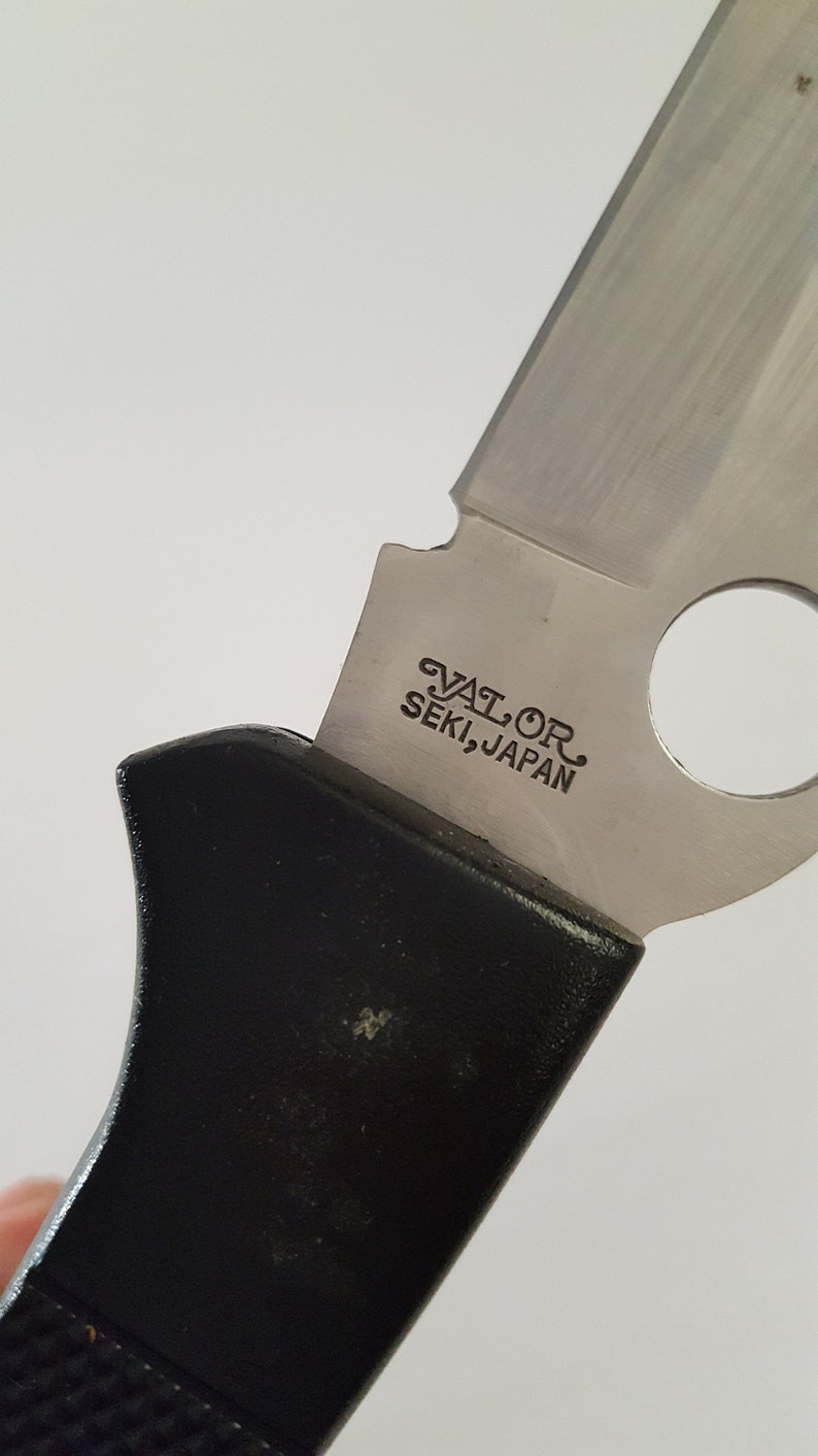 Vintage Valor Folding Knife: 1970s-80s Oil Logo, Serrated Tip - Etsy