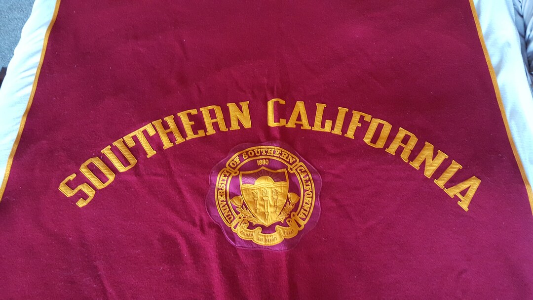 Vintage USC Stadium Blanket: 100% Wool, Collegiate Pacific - Etsy