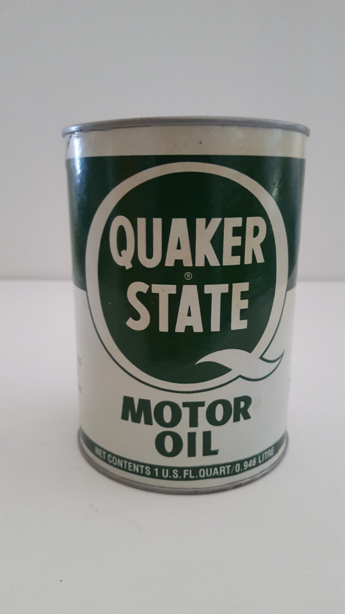 Vintage 1970's or Earlier Full Quart Oil Can Quaker State SAE 30 "paper ...