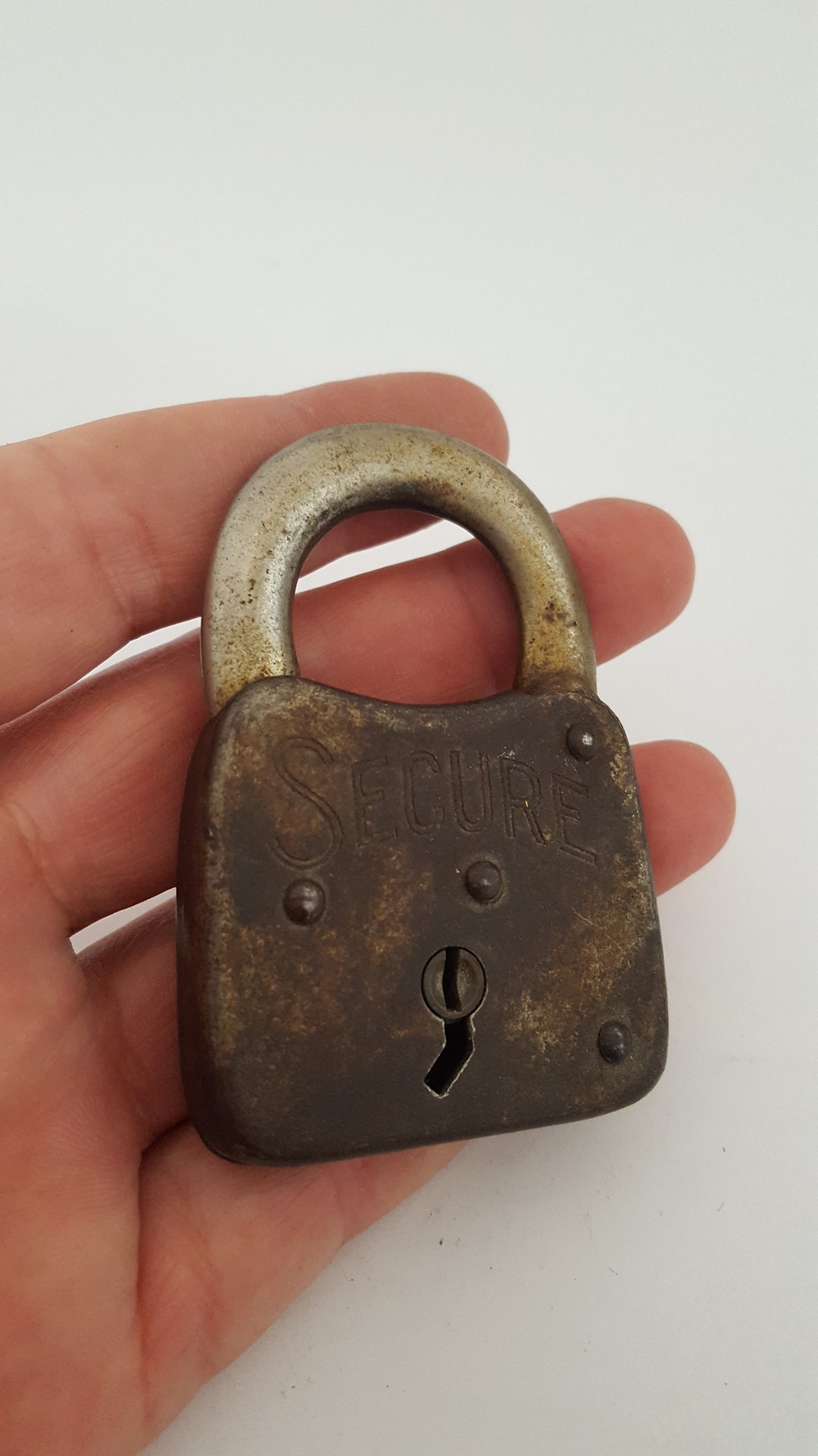 Vintage Possibly Antique Stamped and Cast Steel "secure" Padlock Good ...