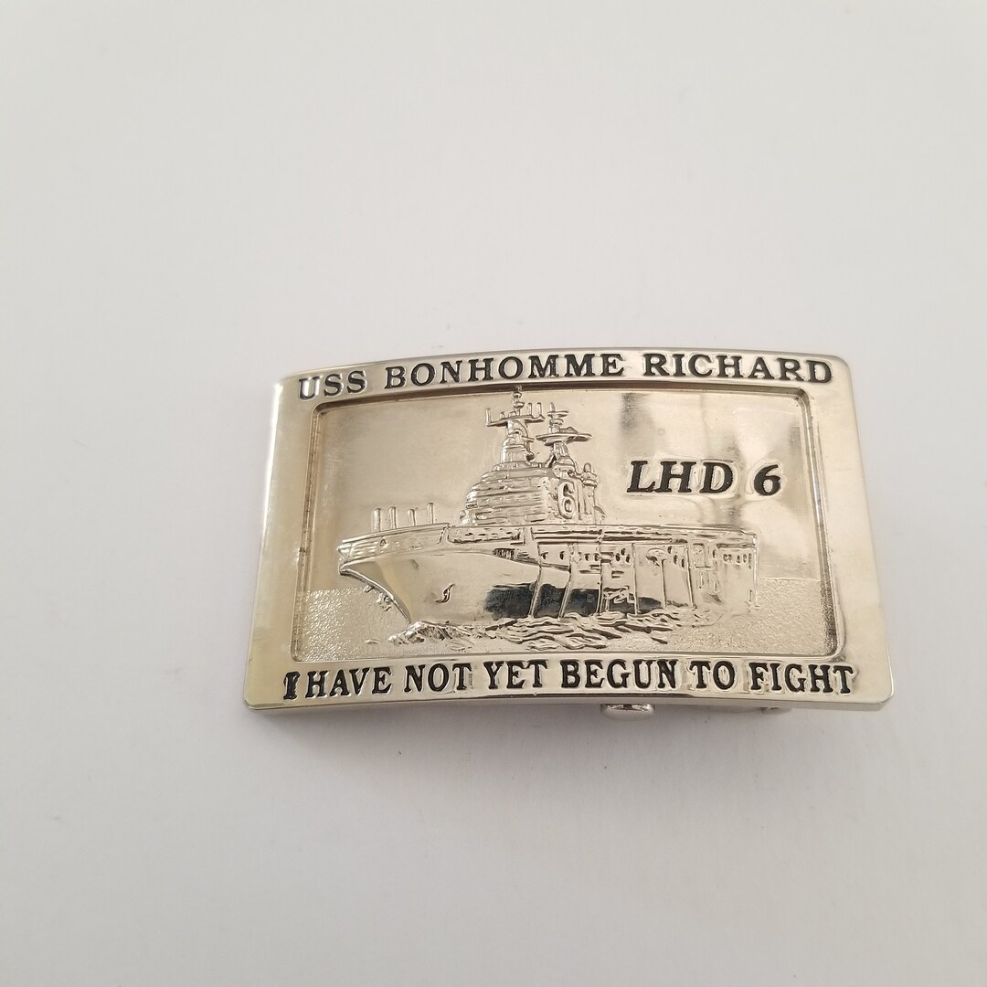 Vintage Circa 1999 USS Bon Homme Richard LHD-6 Belt Buckle for Web Belt ...