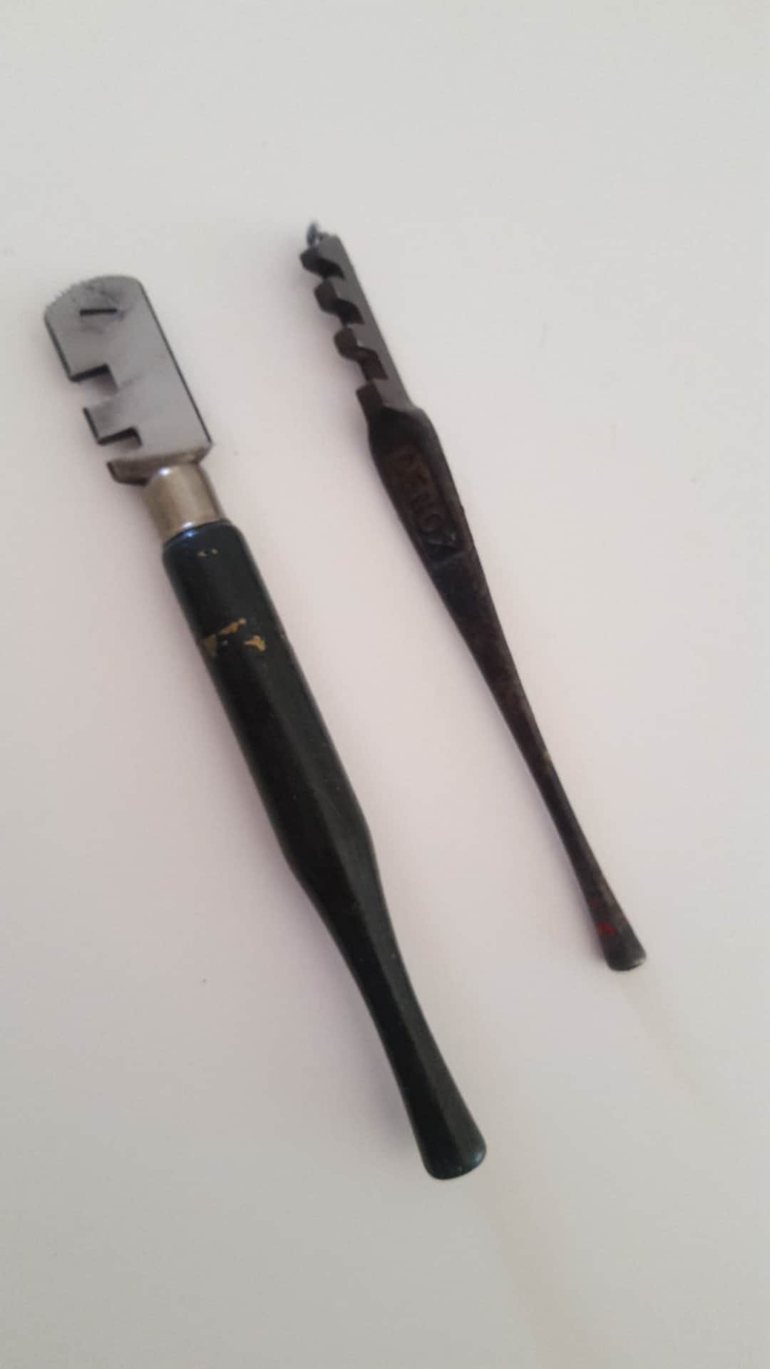 Vintage Pair Glass Cutters Two Generations a Lenox and a Craftsman ...