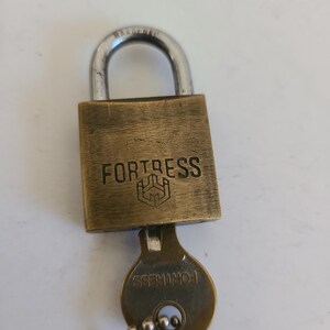 Vintage Small Fortress Brand Brass Padlock With Key, as Found ...