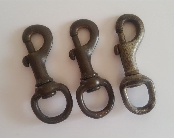 Vintage Lot of 2 Italian Brass Halyard Clip, and 1 German Cast Steel ...