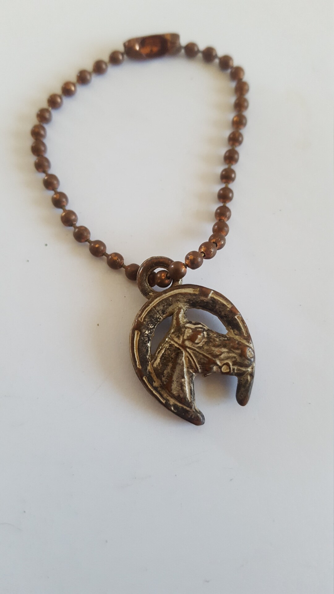 Vintage Circa 1930's Bubble Chain Keychain With Horse Head and ...