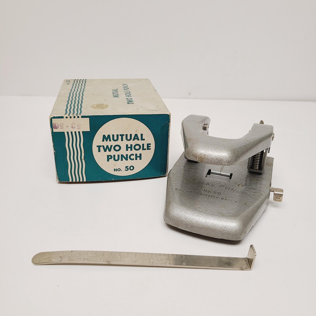 Vintage Circa 1950's to 60's 2 Hole Desk Punch Mutual Two Hole Punch ...