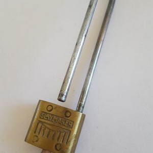 Vintage Slaymaker Brass Long Shackle Bicycle Padlock With Key, 1950's ...