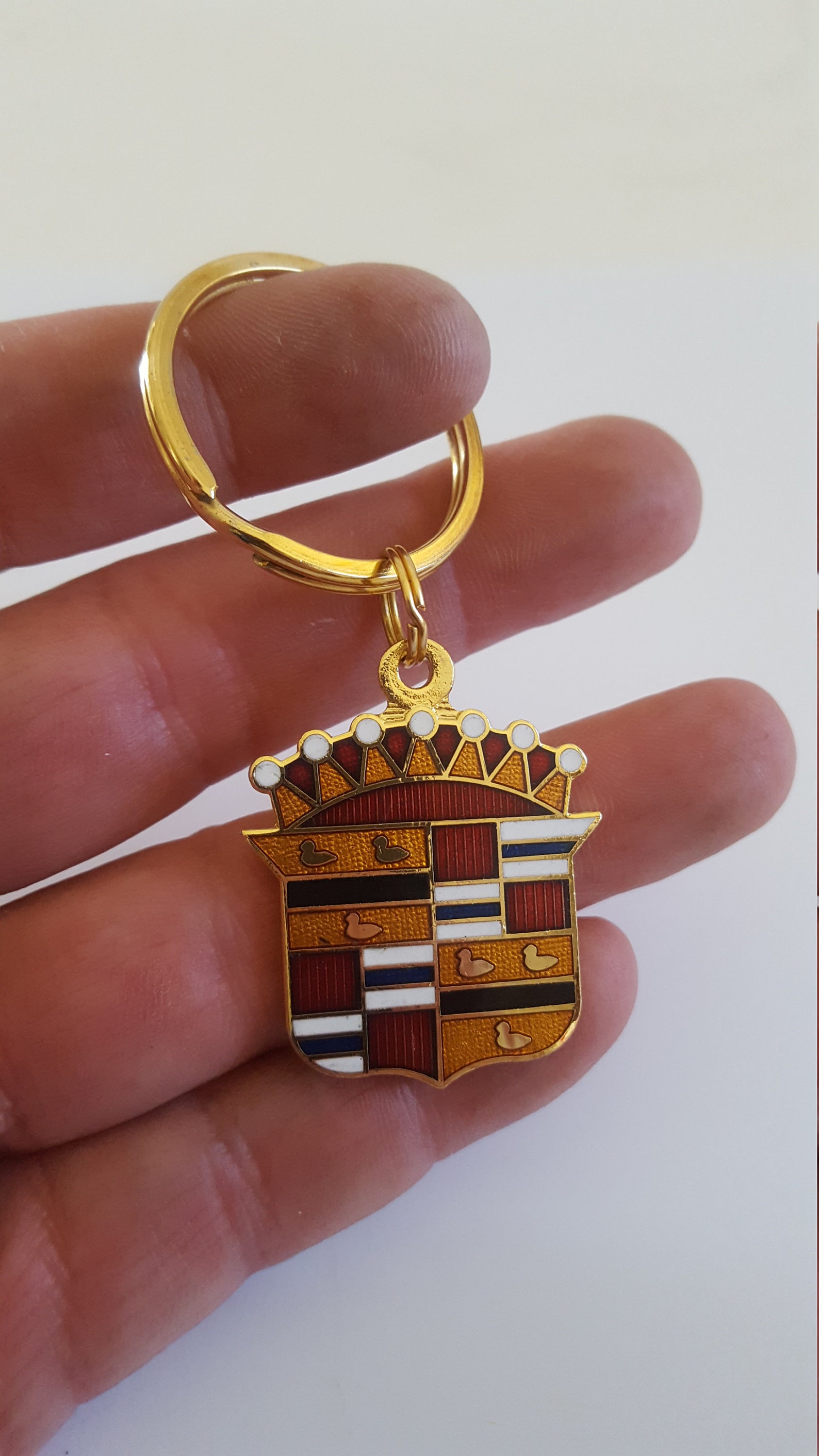 Vintage 1980's key ring enamel Cadillac emblems classic | Etsy