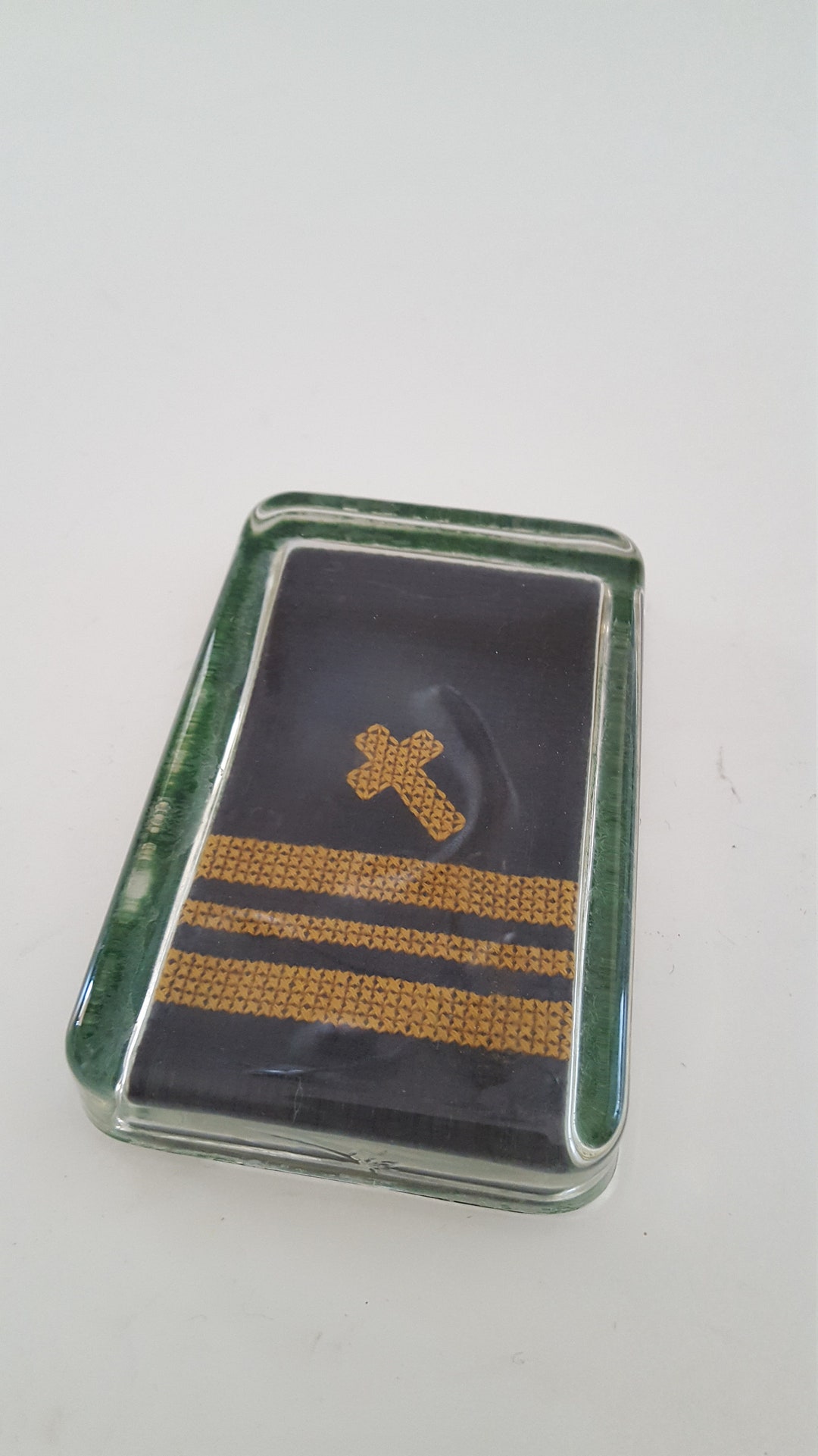 Vintage Circa 1950's US Navy Chaplain Corps Glass Paperweight ...