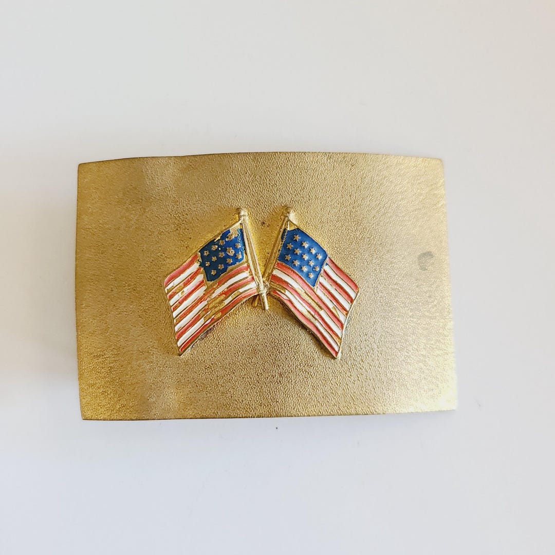 Antique Circa 1850's Crossed "united States" Flags Belt Buckle ...
