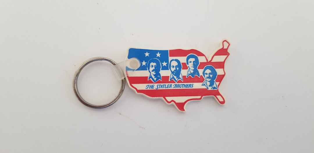 Vintage Early 1980's Statler Brothers Souvenir Keyring Vinyl USA Shaped ...