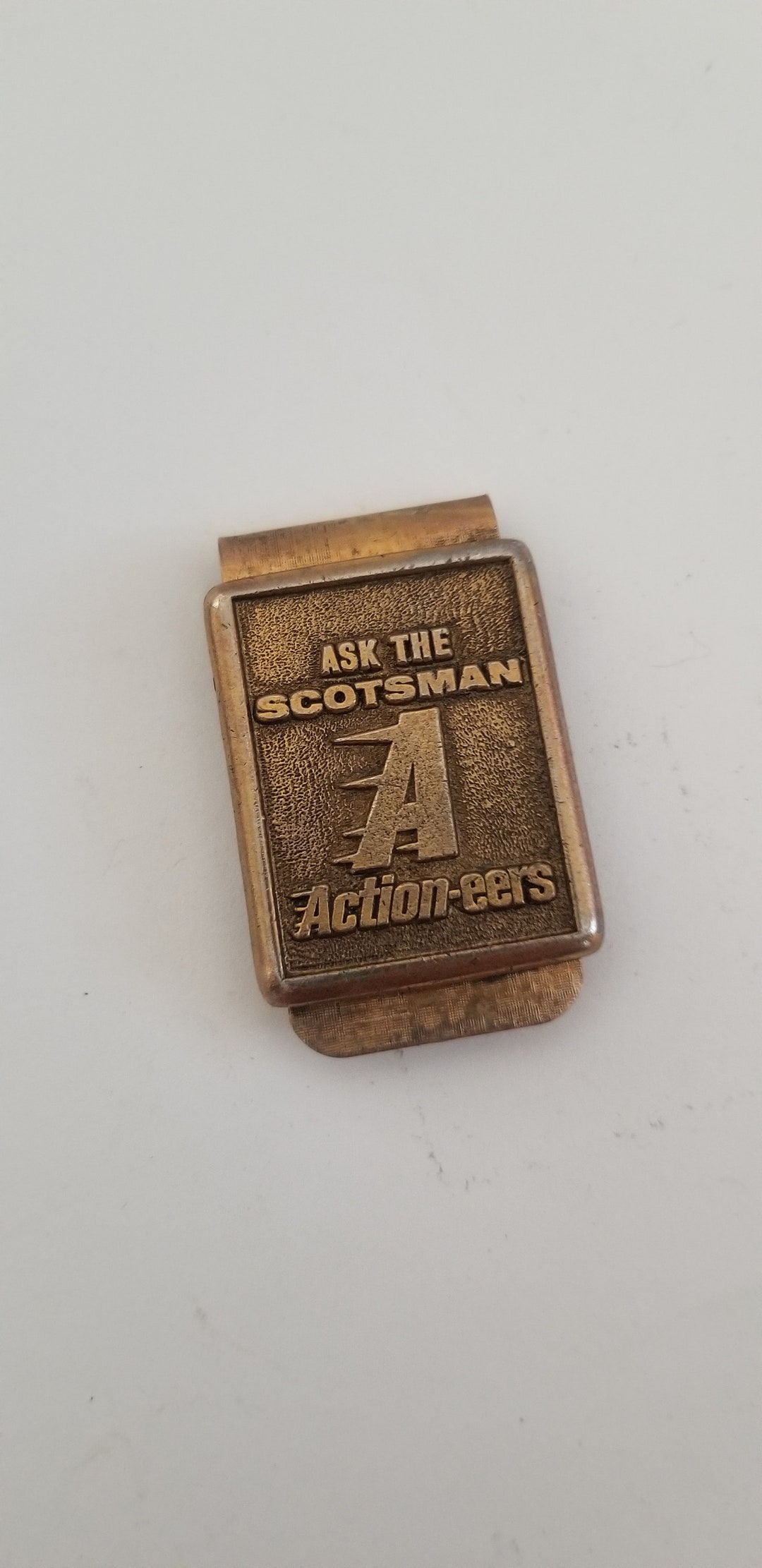 Vintage Circa 1970's "ask the Scotsman Action-eers" Brass Color Steel ...