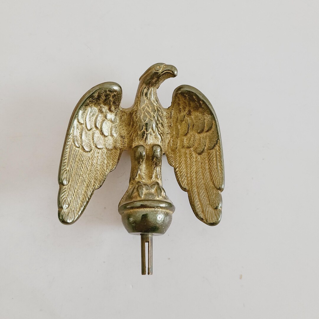 Vintage 1950's Brass Eagle Flag or Standard Topper, Post With No Thread ...