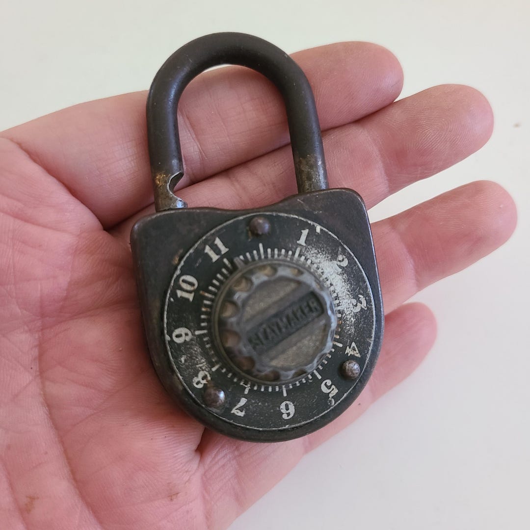 Vintage 1950's Slaymaker Combination Padlock, Black Dial 2 7/8" With 7/ ...
