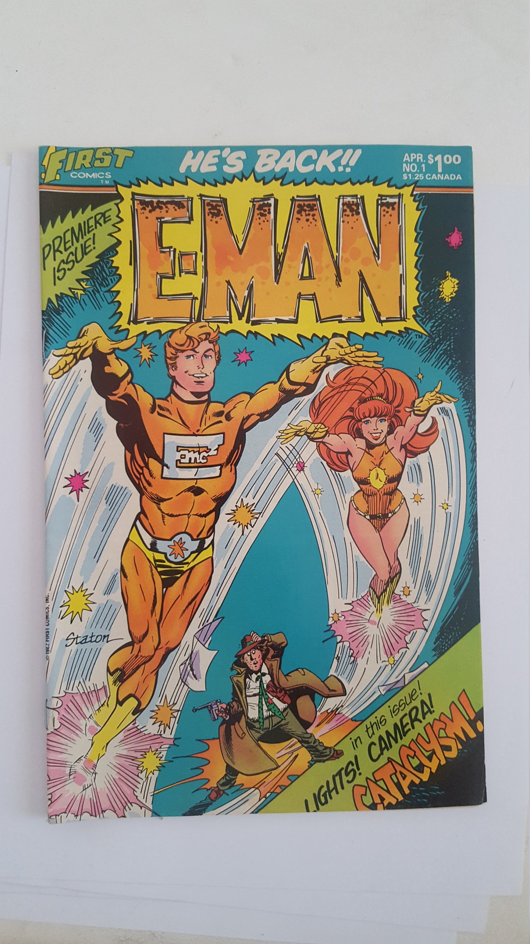 Vintage 1982 Premiere Issue Comic Book E-man by First Comic, Nice ...