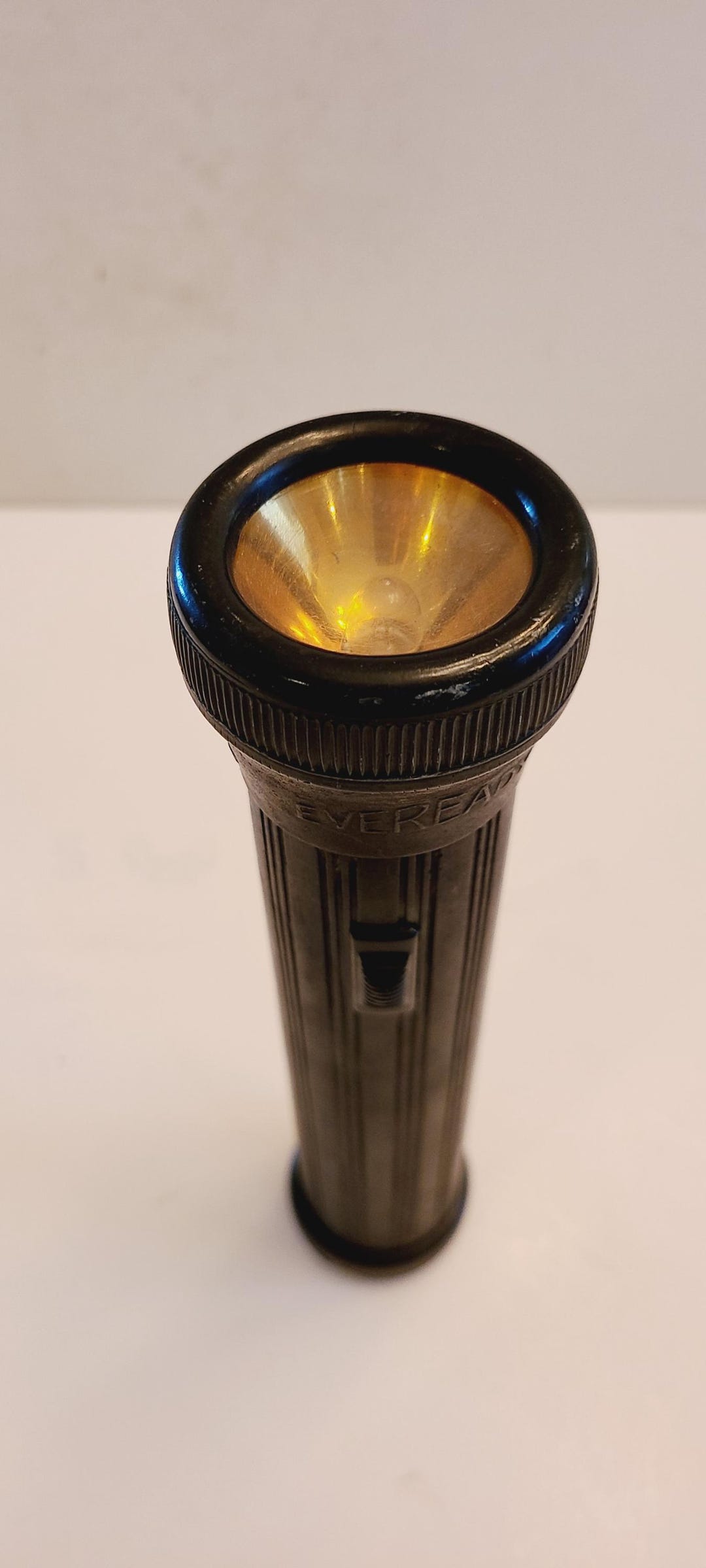 Vintage 1954 Eveready Industrial Flashlight: Model 1351, Rubber Coated ...