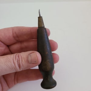 Antique Early 20th Century Peg Awl/scribe Turned Wood Handle Steel ...