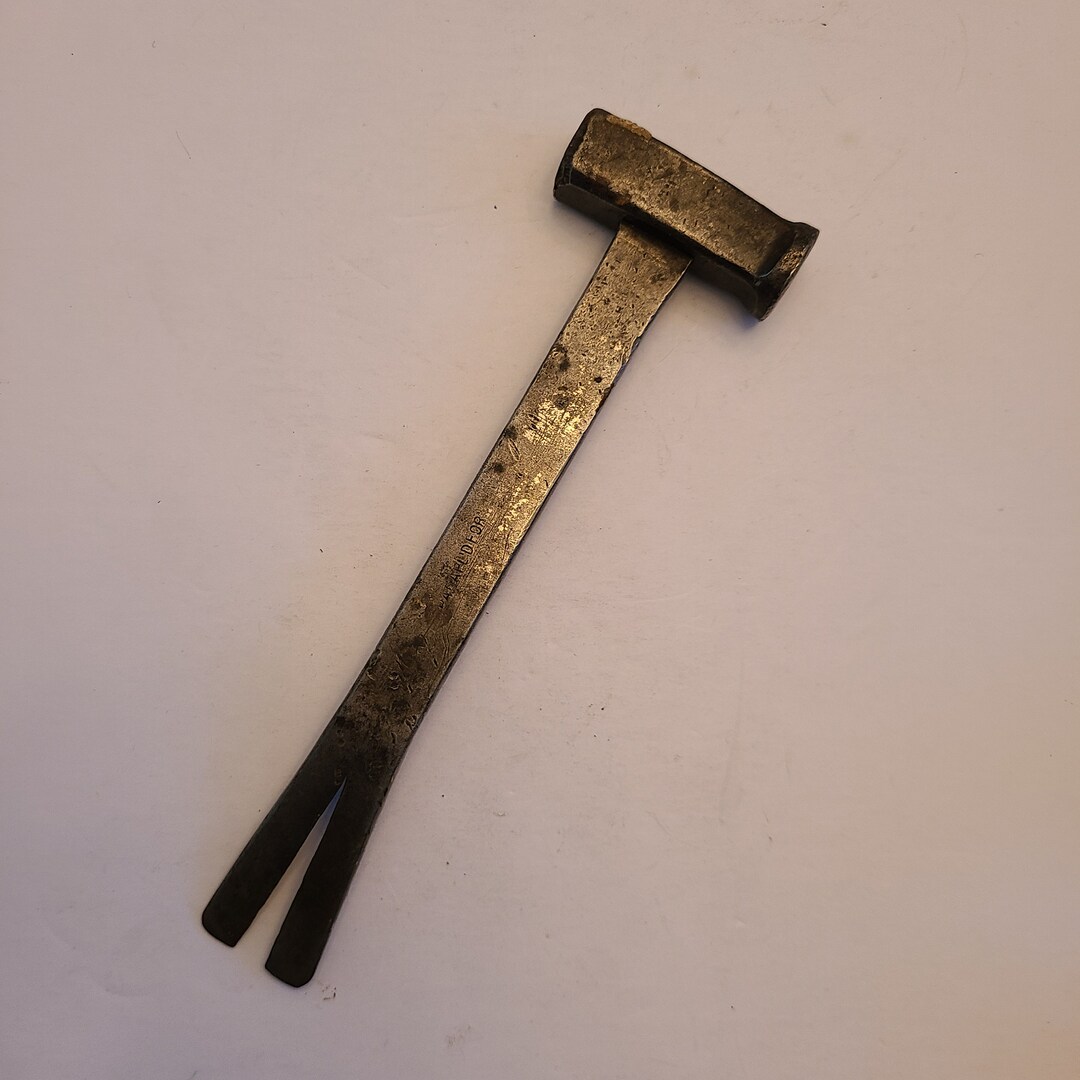 Antique Crate Hammer Pry Bar: J.F. Duffy Chicago, Forged Steel - Etsy