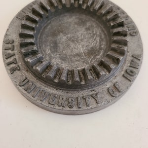 Vintage Heavy Cast Aluminum Ashtray State University of Iowa Mechanical ...
