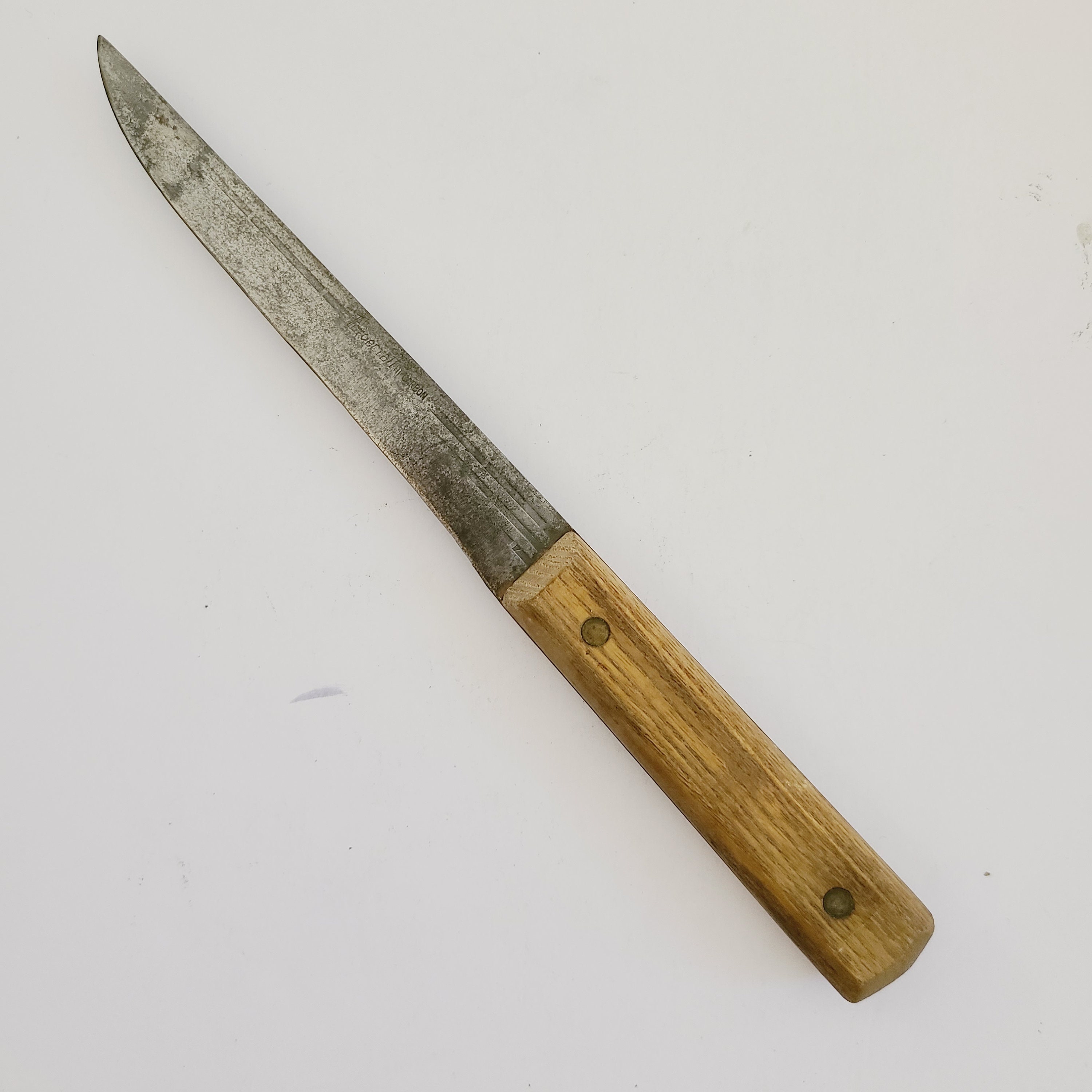 Vintage Forgecraft Hi-carbon Steel Butcher Knife: 1950s Hardwood Handle ...